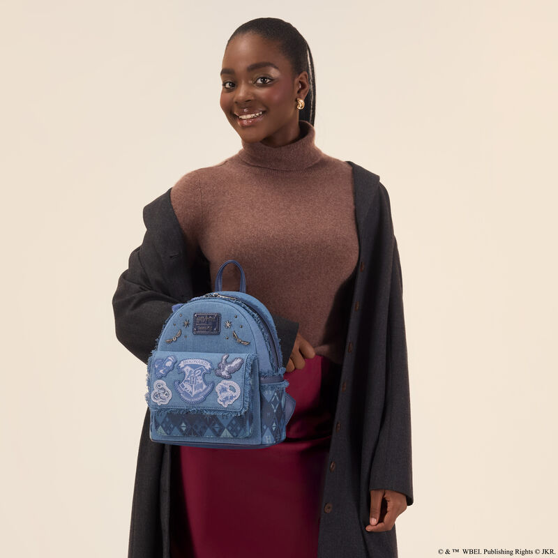 Harry Potter Hogwarts Denim Mini Backpack | Loungefly