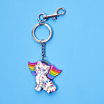 Lisa Frank Holographic Glitter Angel Kitty Moving Keychain | Loungefly