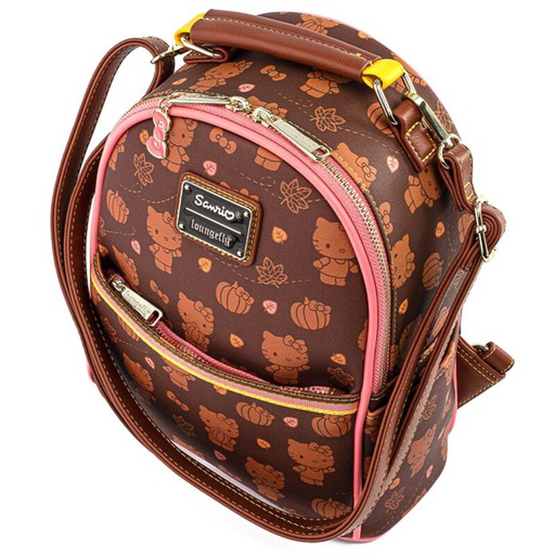 Hello Kitty Pumpkin Spice AOP Mini Convertible Backpack