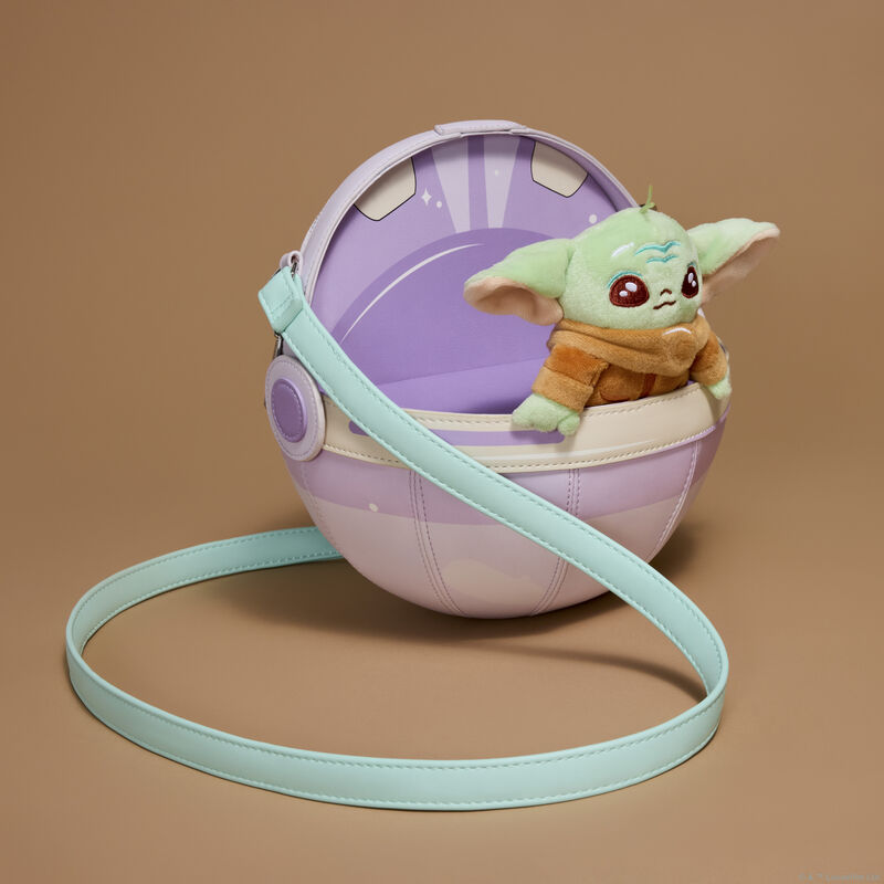 The Mandalorian Grogu Figural Pod Plush Crossbody Bag | Loungefly