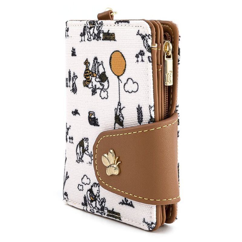 Disney Winnie The Pooh Canvas Line Drawing Wristlet Wallet