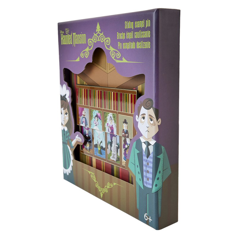 Haunted Mansion Stretching Room Portraits 3" Collector Box Sliding Pin