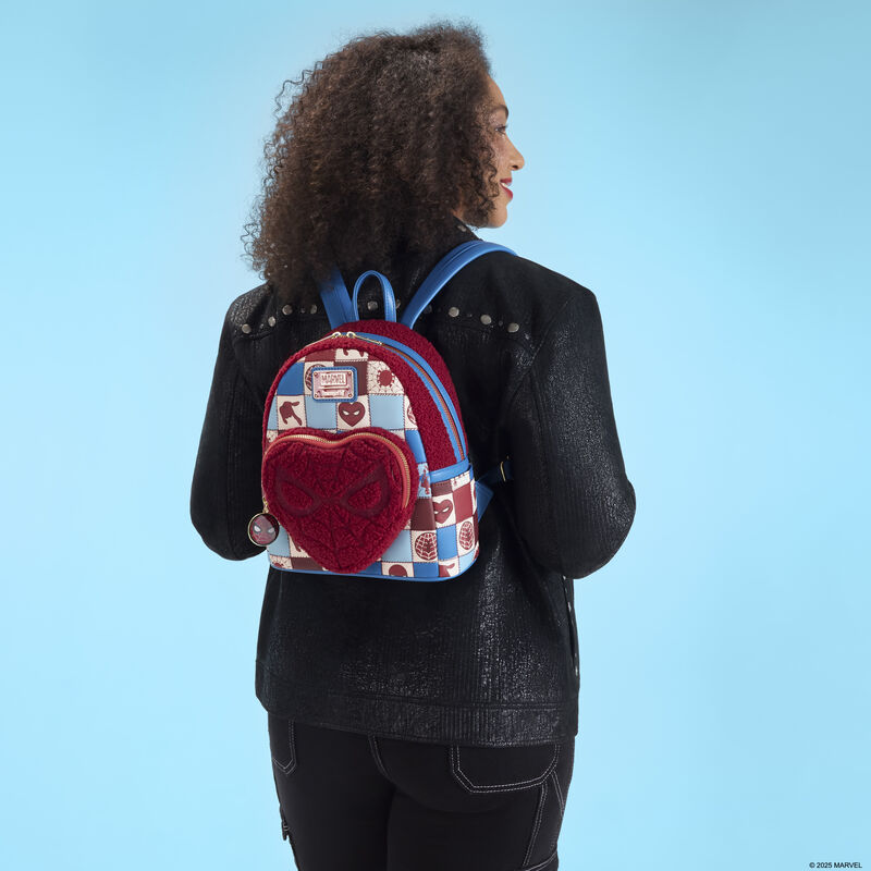 Spider-Man Sherpa Heart Mini Backpack | Loungefly