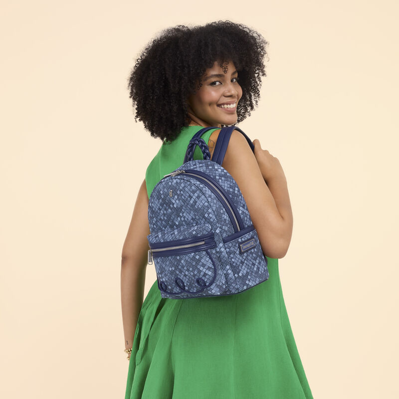 denim backpack small
