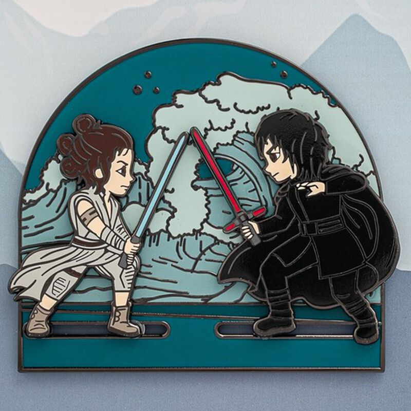 Star Wars Rey and Kylo Ren Collector Box Sliding Enamel Pin