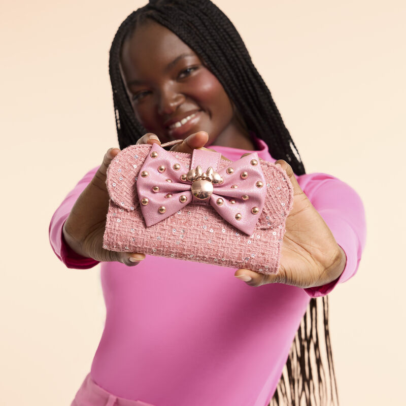 Minnie Mouse Exclusive Glitter Tweed Flap Wallet | Loungefly