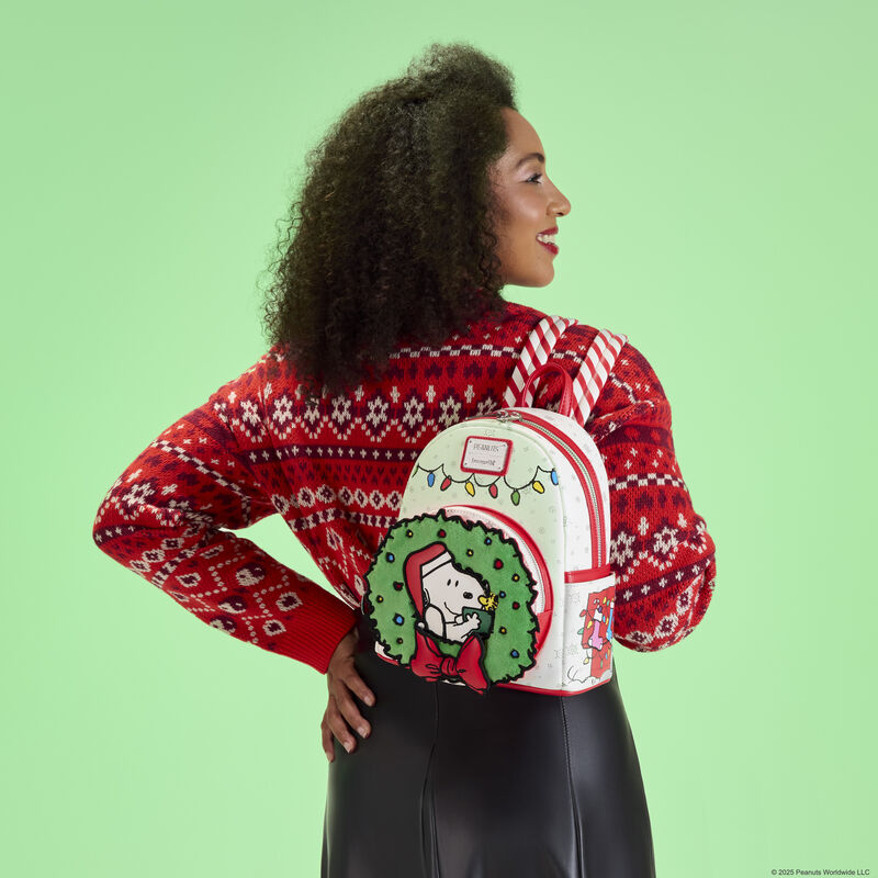 Peanuts Snoopy & Woodstock Holiday Plush Wreath Mini Backpack | Loungefly