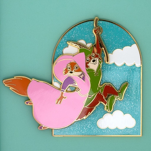 Disney Robin Hood Rescues Maid Marian Collector Box Sliding Enamel Pin