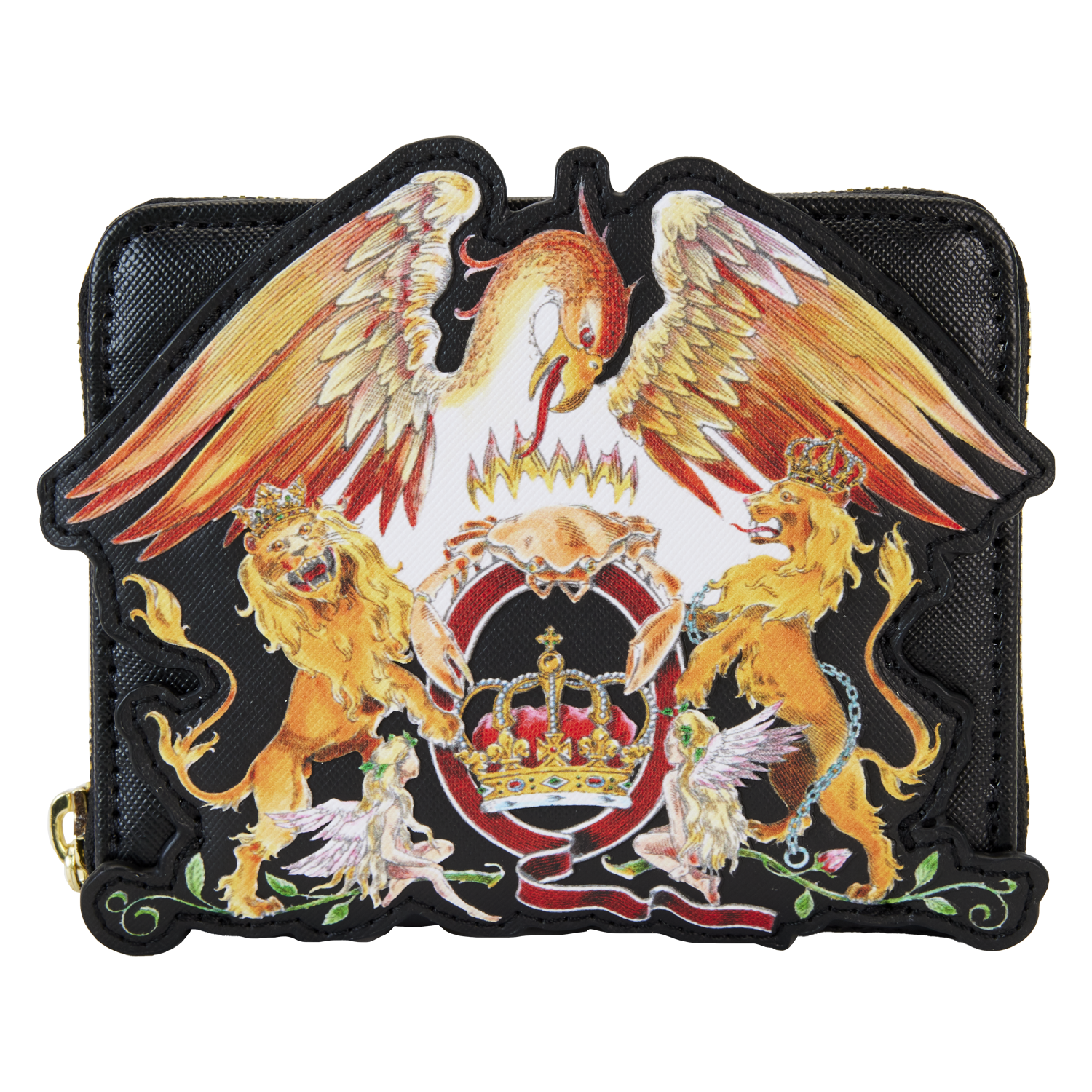 Queen Crest Logo Zip Around Wallet
