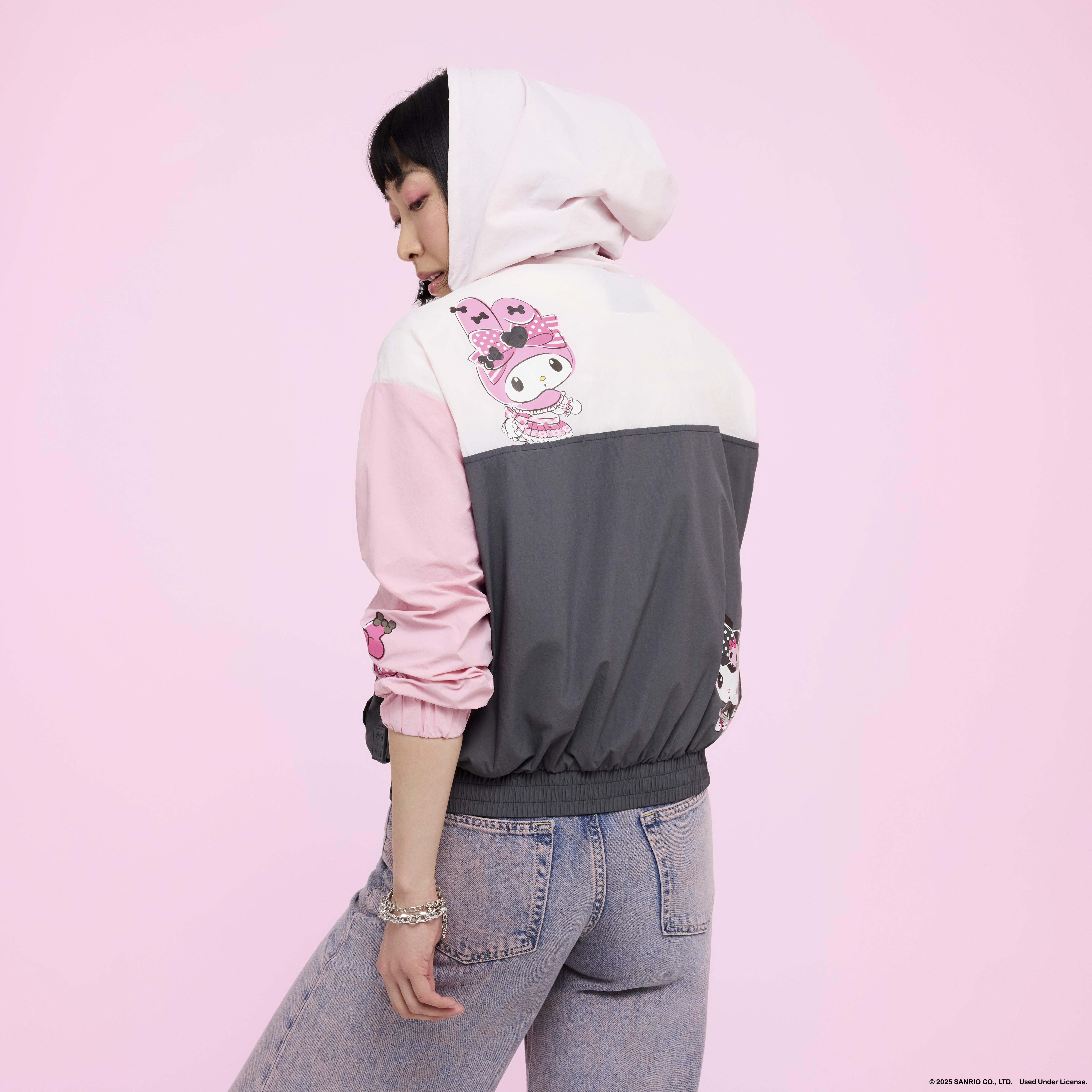 Sanrio My Melody & Kuromi Half-Zip Unisex Windbreaker Jacket | Loungefly