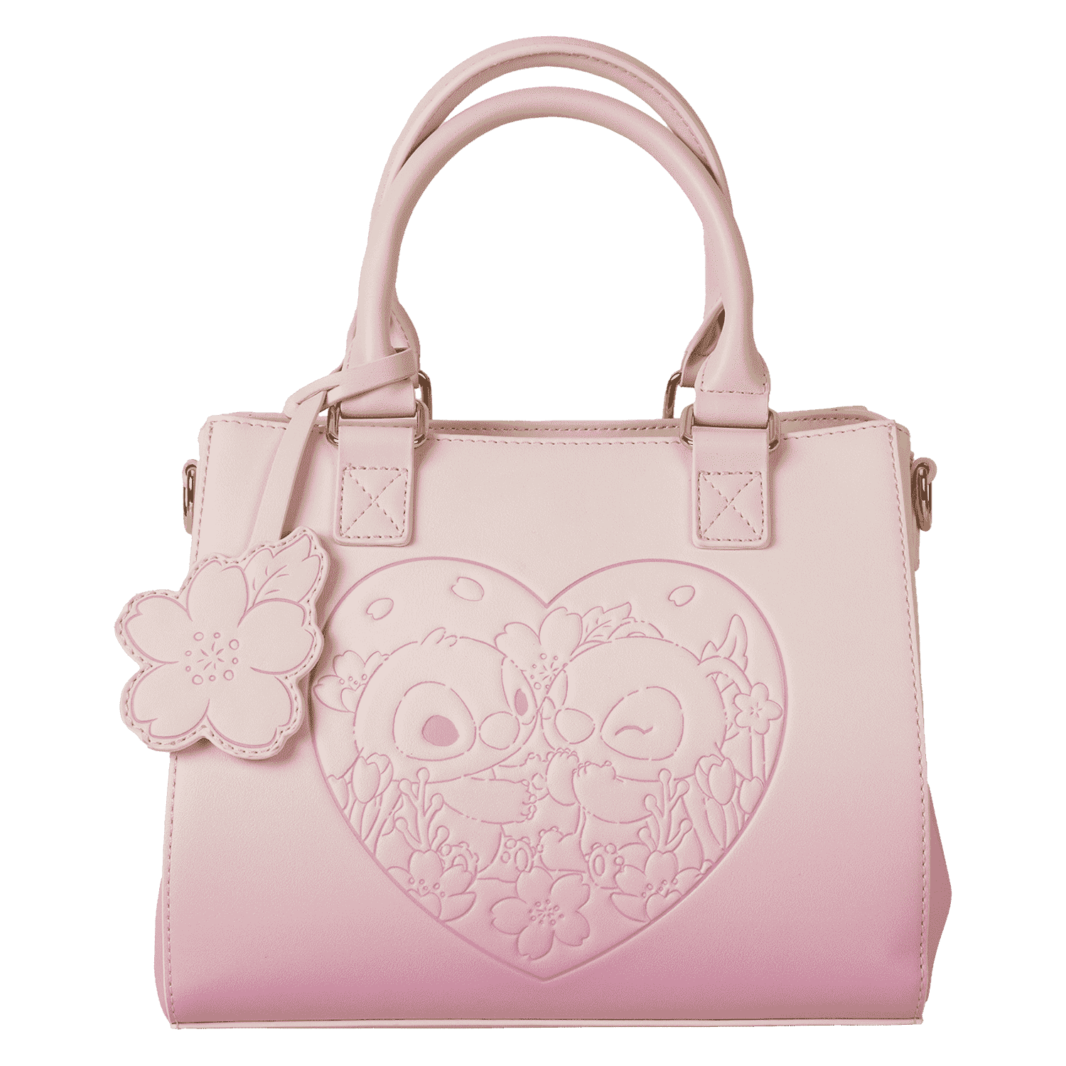 Stitch & Angel Cherry Blossom Heart Crossbody Bag | Loungefly