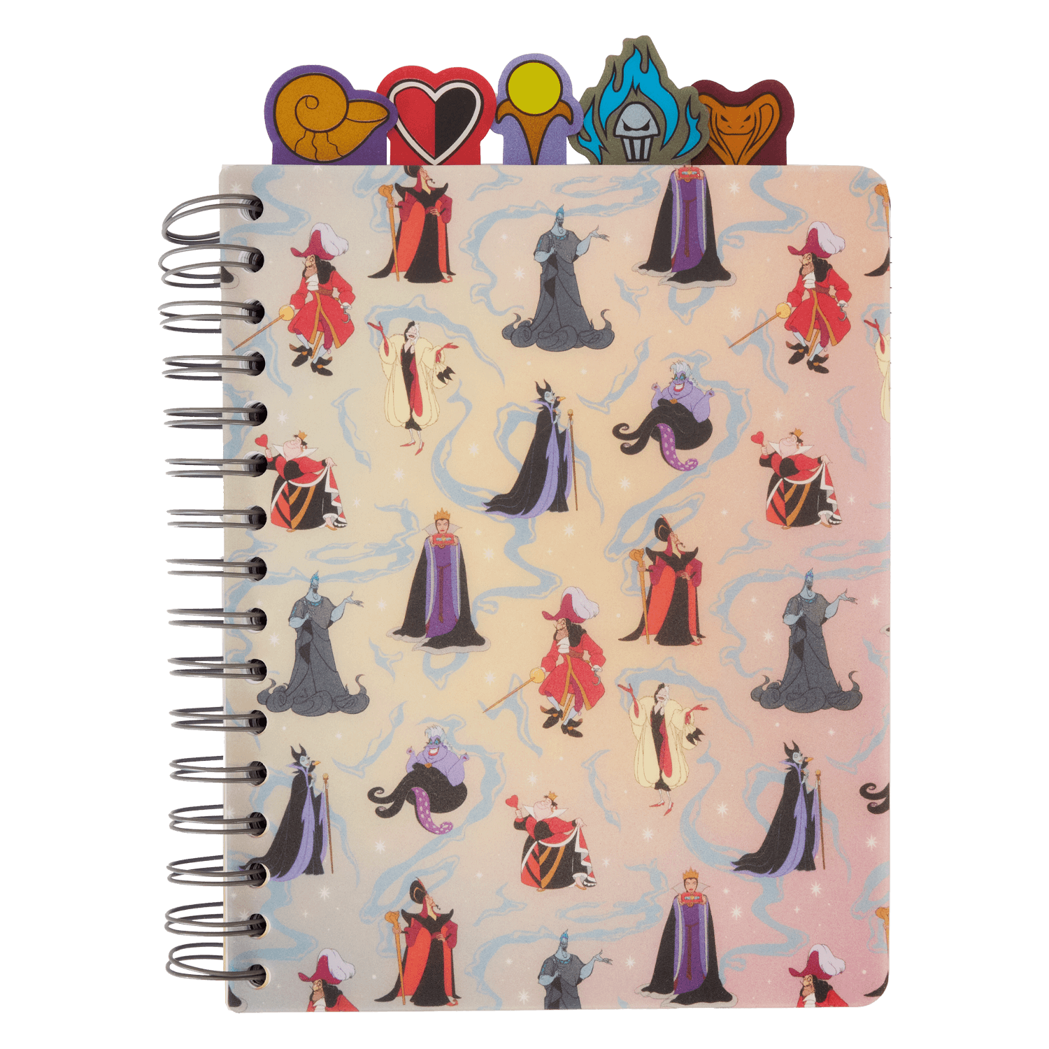 Disney Villains Iridescent All-Over Print Stationery Spiral Tab Journal