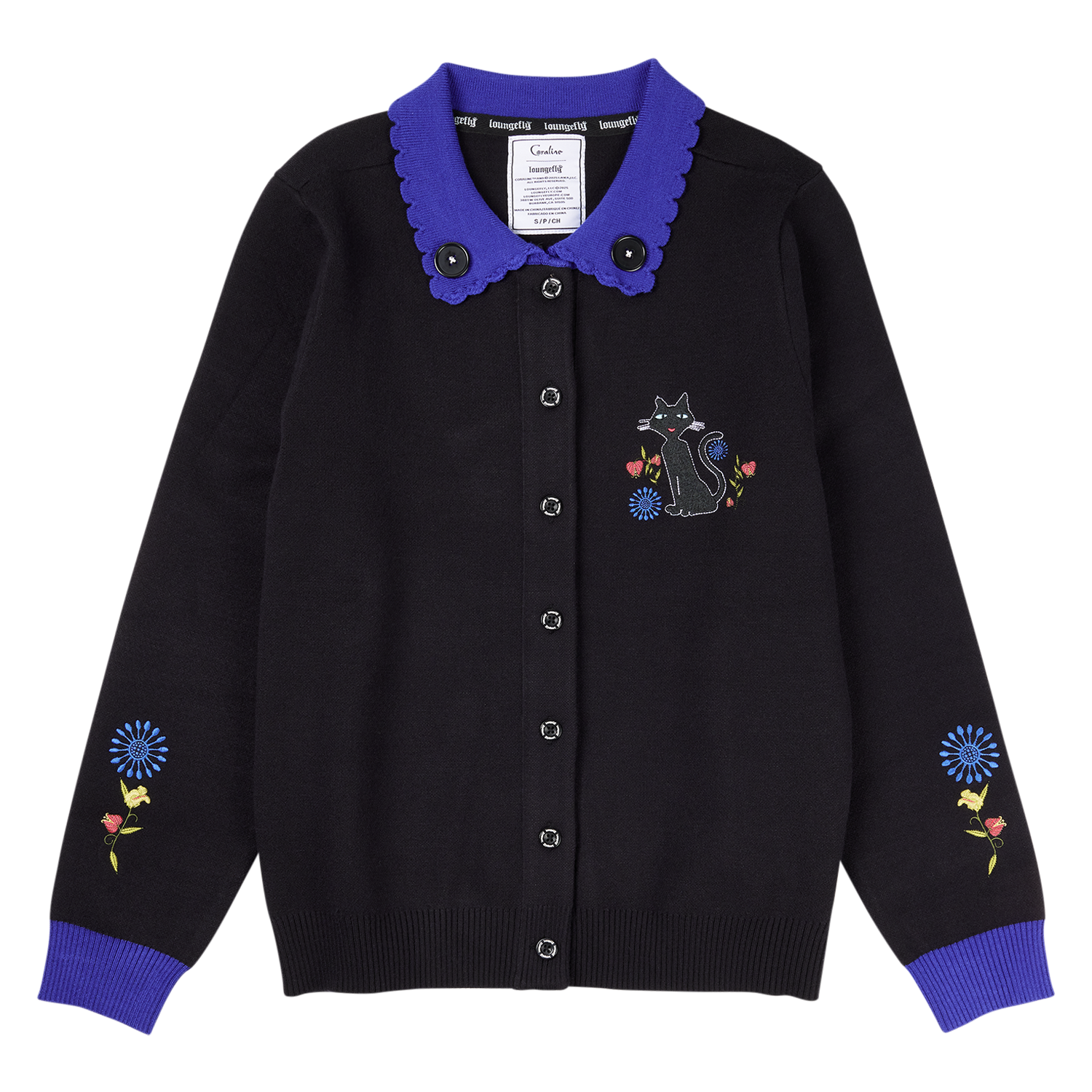 Coraline Floral Cat Collared Cardigan | Loungefly