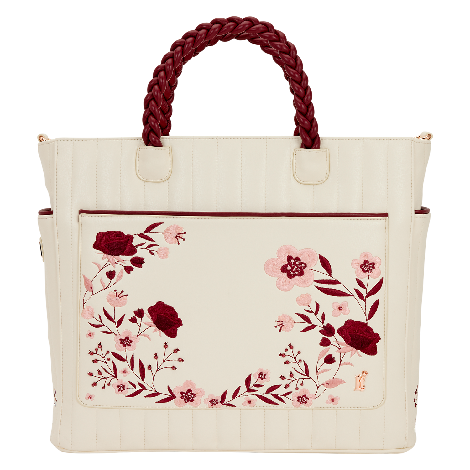 Loungefly Cream & Red Floral Convertible Backpack and Tote Crossbody ...