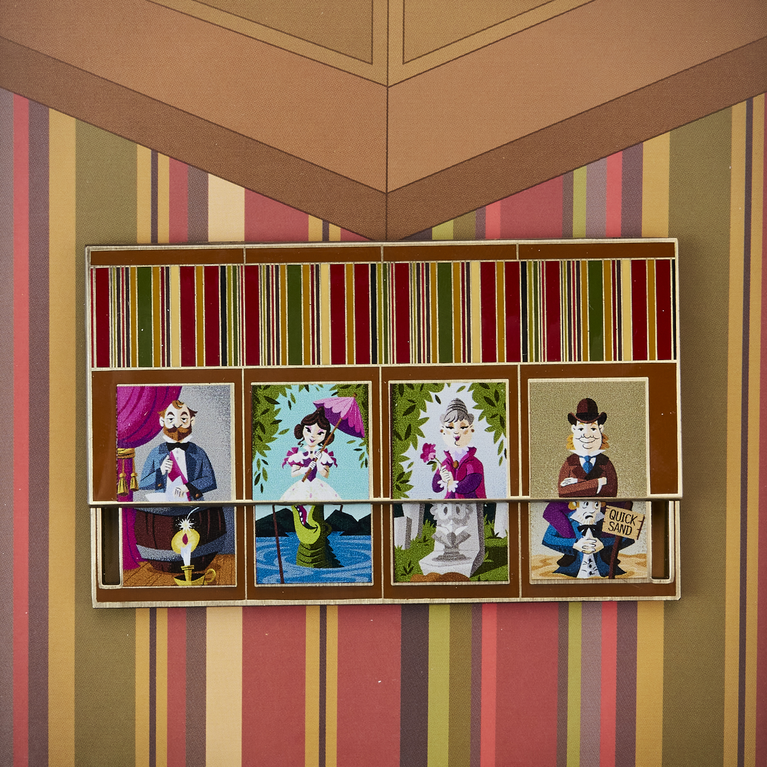 Haunted Mansion Stretching Room Portraits 3" Collector Box Sliding Pin