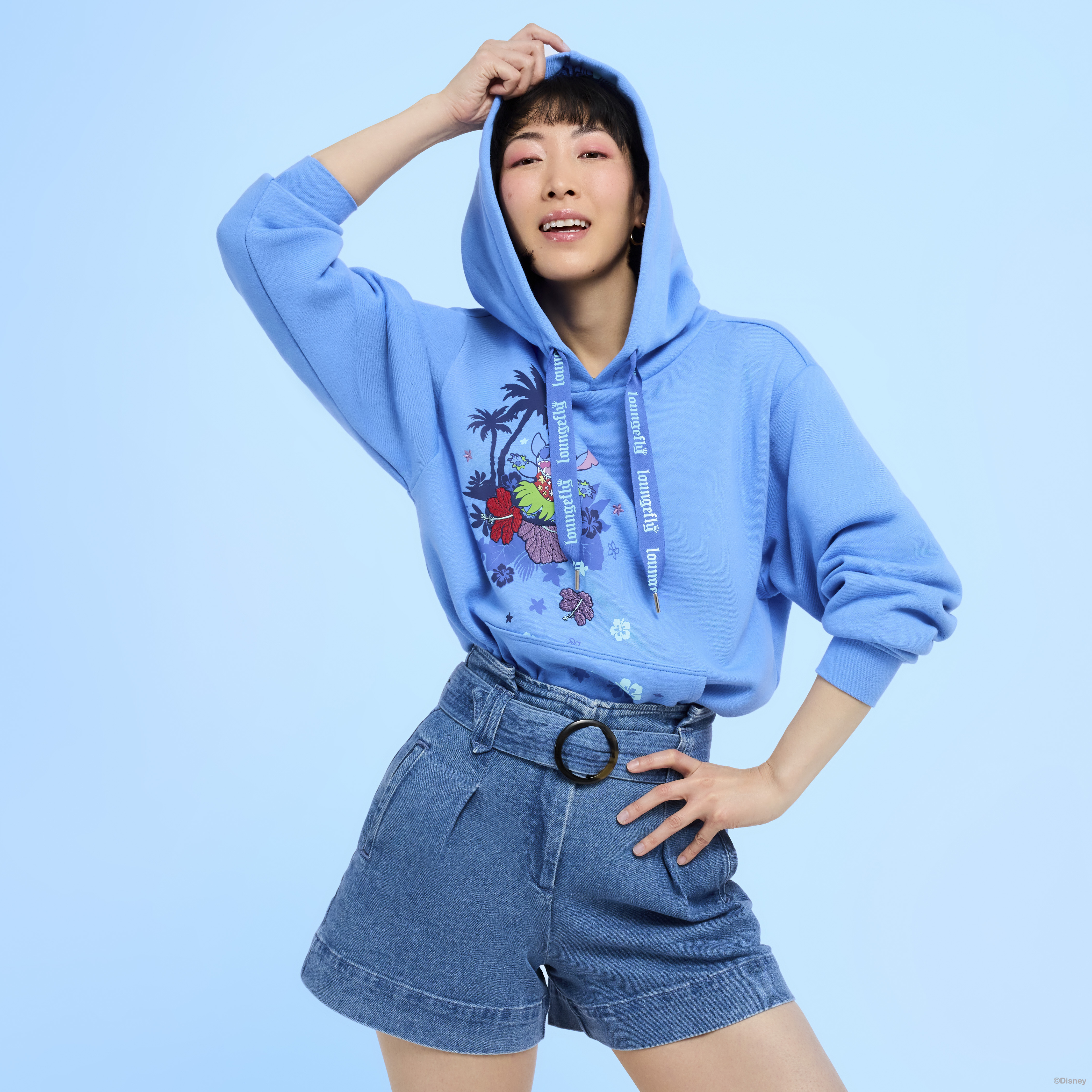 SDCC Limited Edition Stitch Floral Unisex Hoodie | Loungefly
