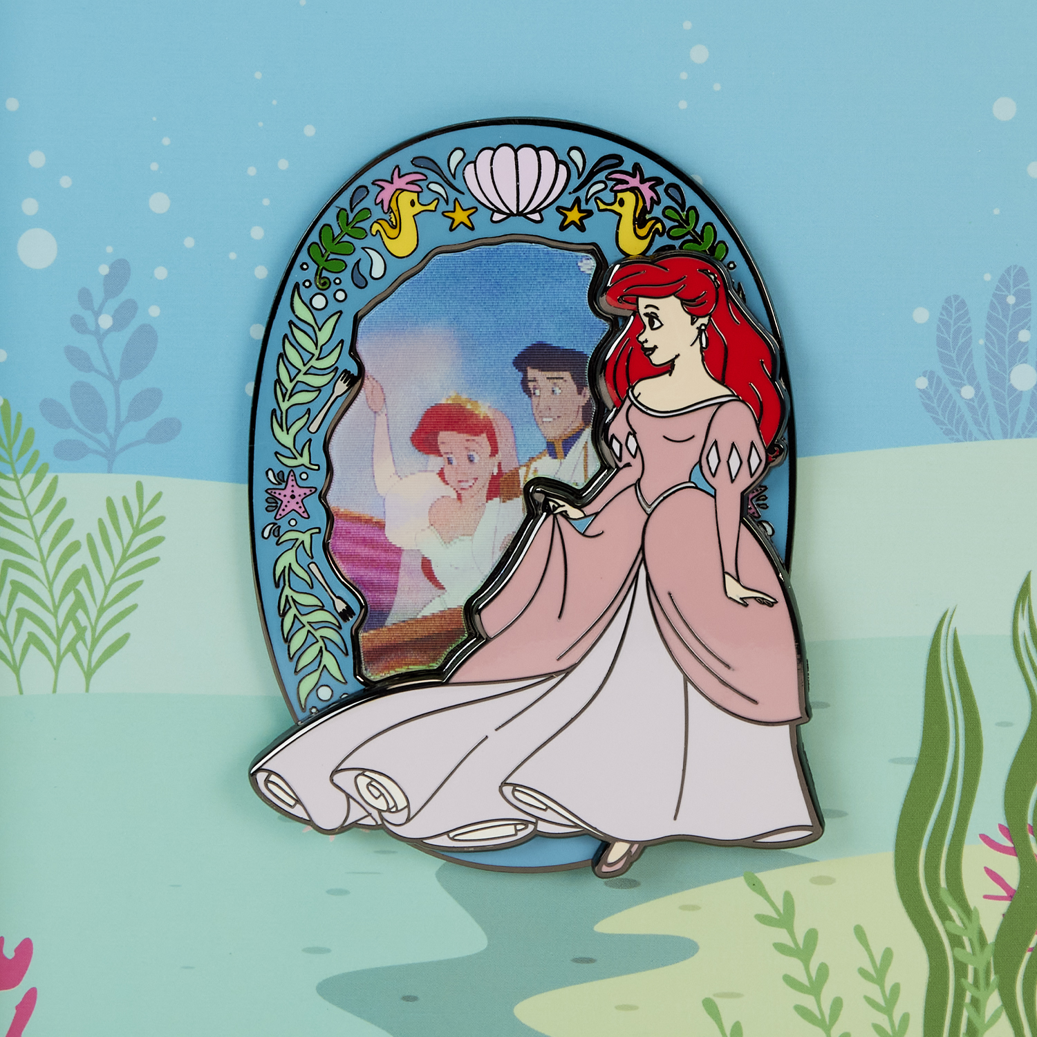 The Little Mermaid Princess Series 3" Collector Box Lenticular Pin