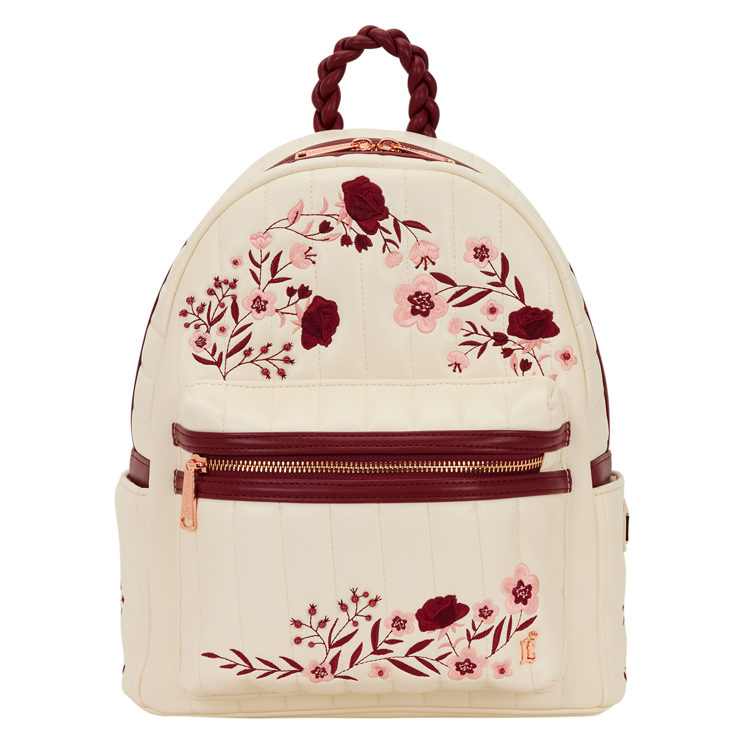 Loungefly Cream & Red Floral Mini Backpack